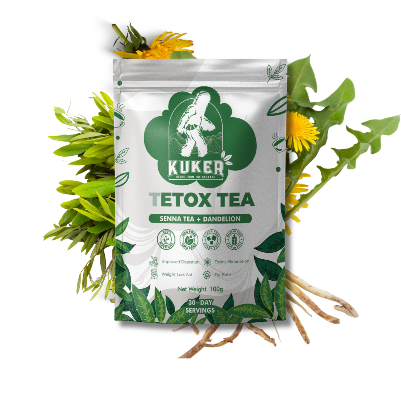 KUKER® Detox Tea 100g Loose Leaf | Weight Loss Tea for Natural Digesti ...
